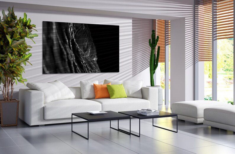 Black and White Abstract Work Glass Wall Art, Background Shape Work ...