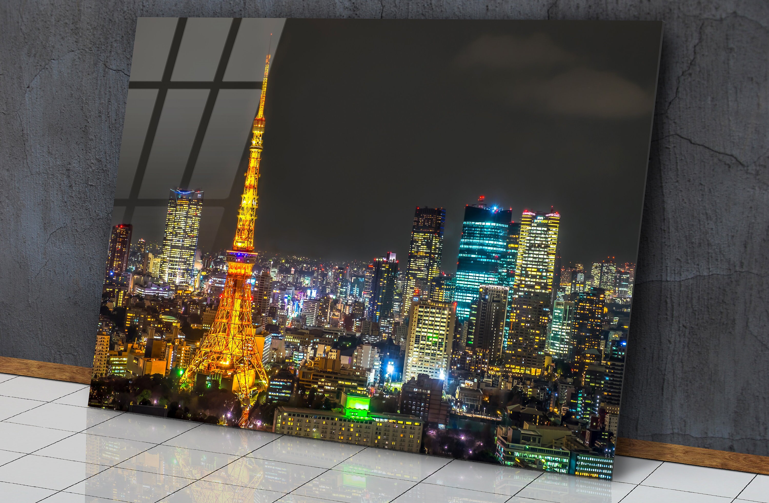Tokyo Tower and Tokyo City View Glass Wall Art, Tokyo Tower, Iconic ...