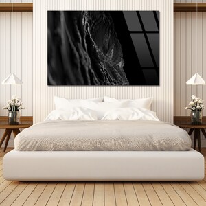 Black and White Abstract Work Glass Wall Art, Background Shape Work ...