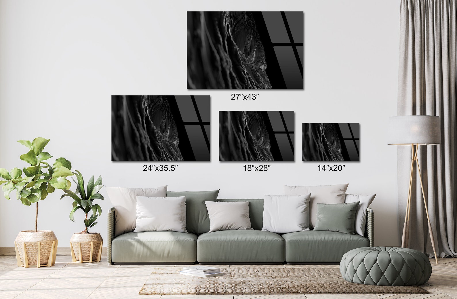 Black and White Abstract Work Glass Wall Art, Background Shape Work ...