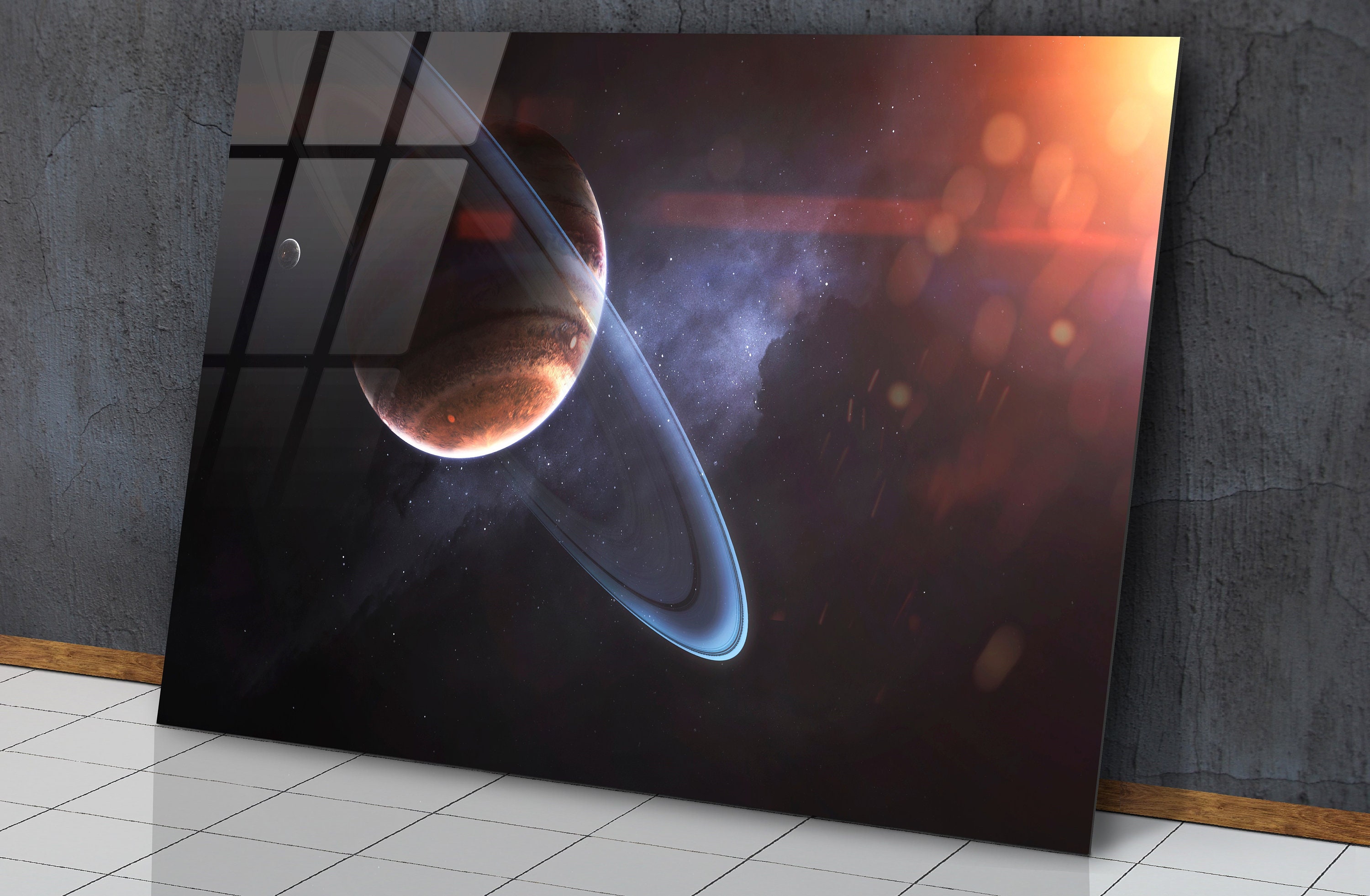 Saturn in Motion Glass Wall Art Saturn Landscape Tempered - Etsy