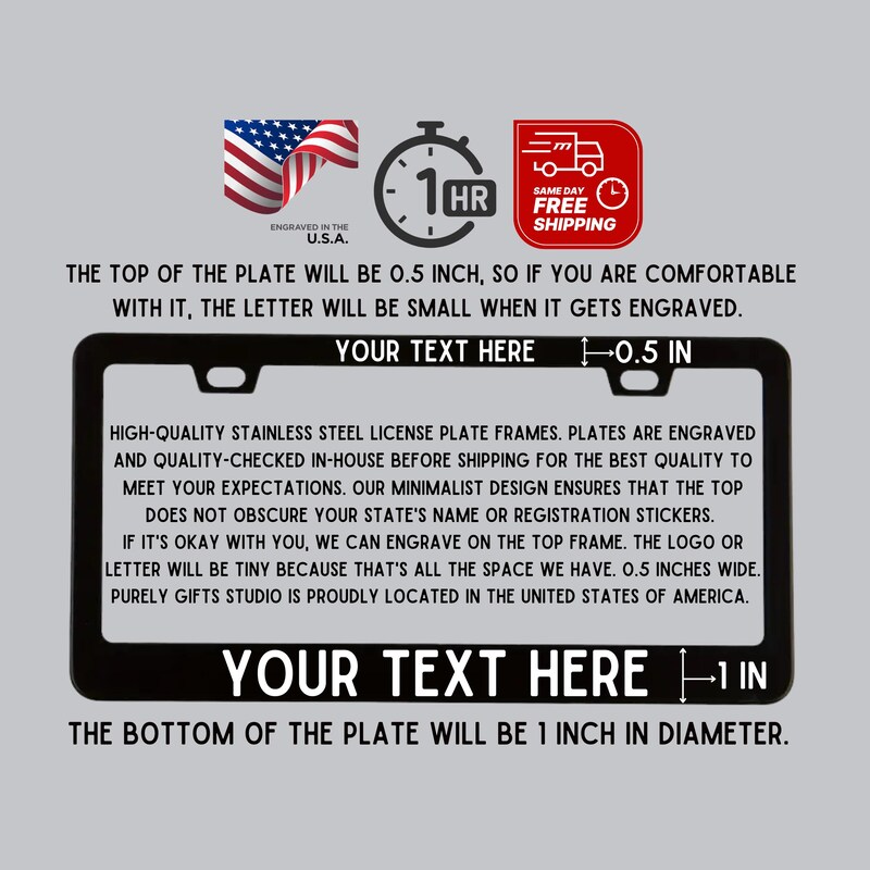 Personalized License Plates Holder - Etsy