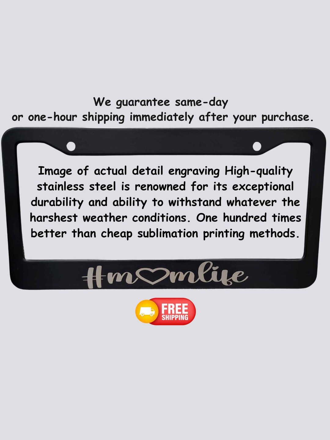 Momlife License Plate Frame Special Gift for Mom, Car Accessories ...