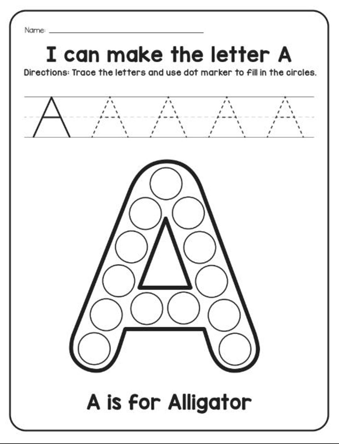 Alphabet Dot Marker Worksheets | ABC Learning Printable for ...