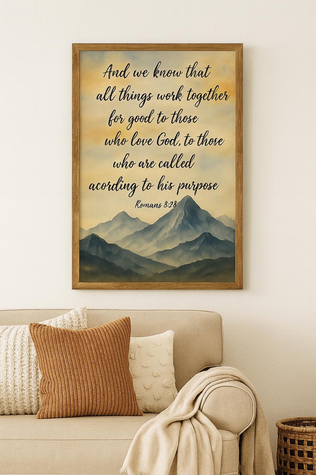Romans 8:28 Bible Verse Wall Art | Scripture Printable | Christian ...