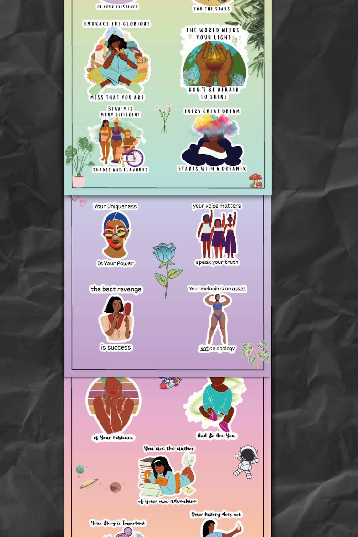 Black Power Sticker Bundle - Etsy
