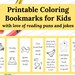 Printable Bookmark Coloring for Kids Reading Puns and Jokes, Teacher ...