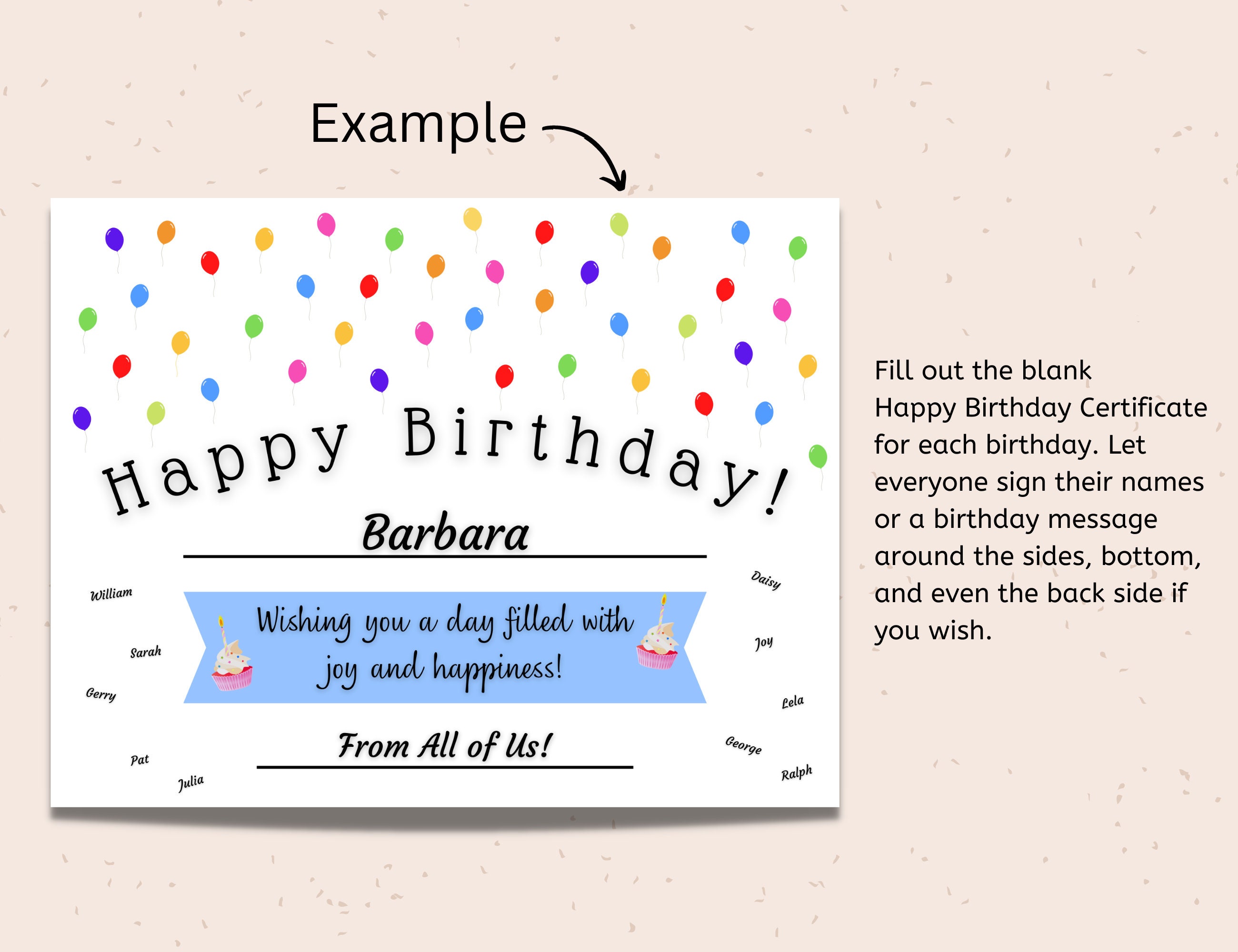 Happy Birthday Certificate for Birthday Celebrations, Birthday Card ...