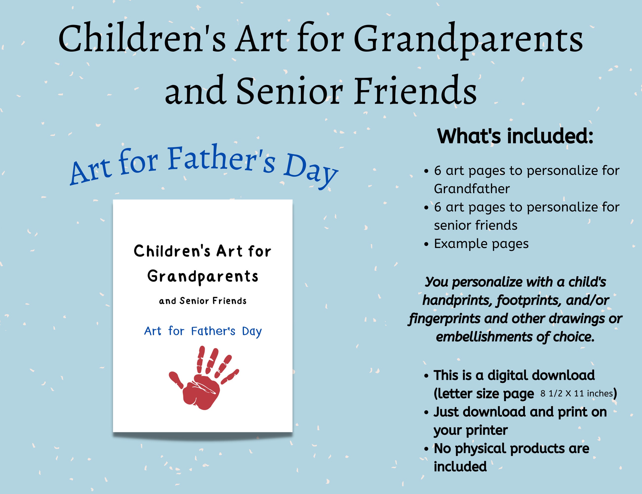 Children's Art for Grandparents and Senior Friends-art for Father's Day ...