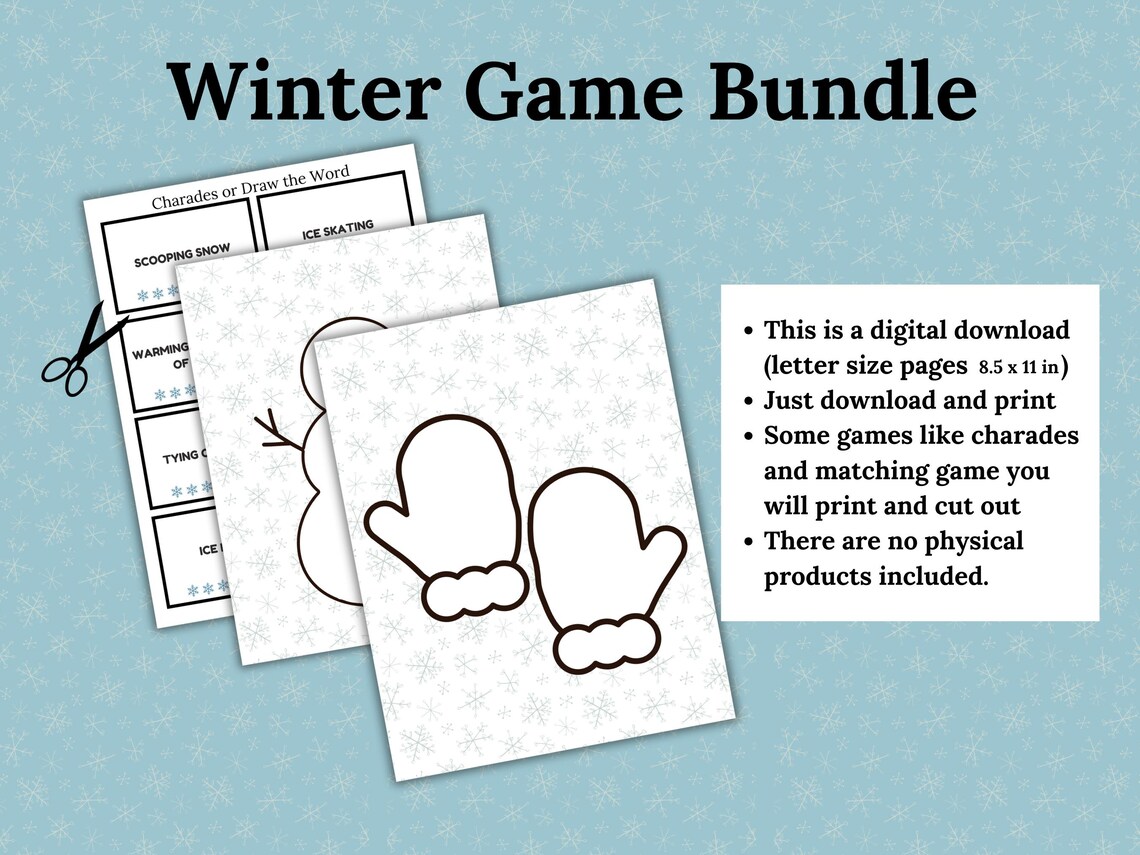 Winter Game and Activity Bundle Printable for Senior Adults, Fun Winter ...