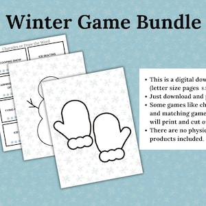 Winter Game and Activity Bundle Printable for Senior Adults, Fun Winter ...