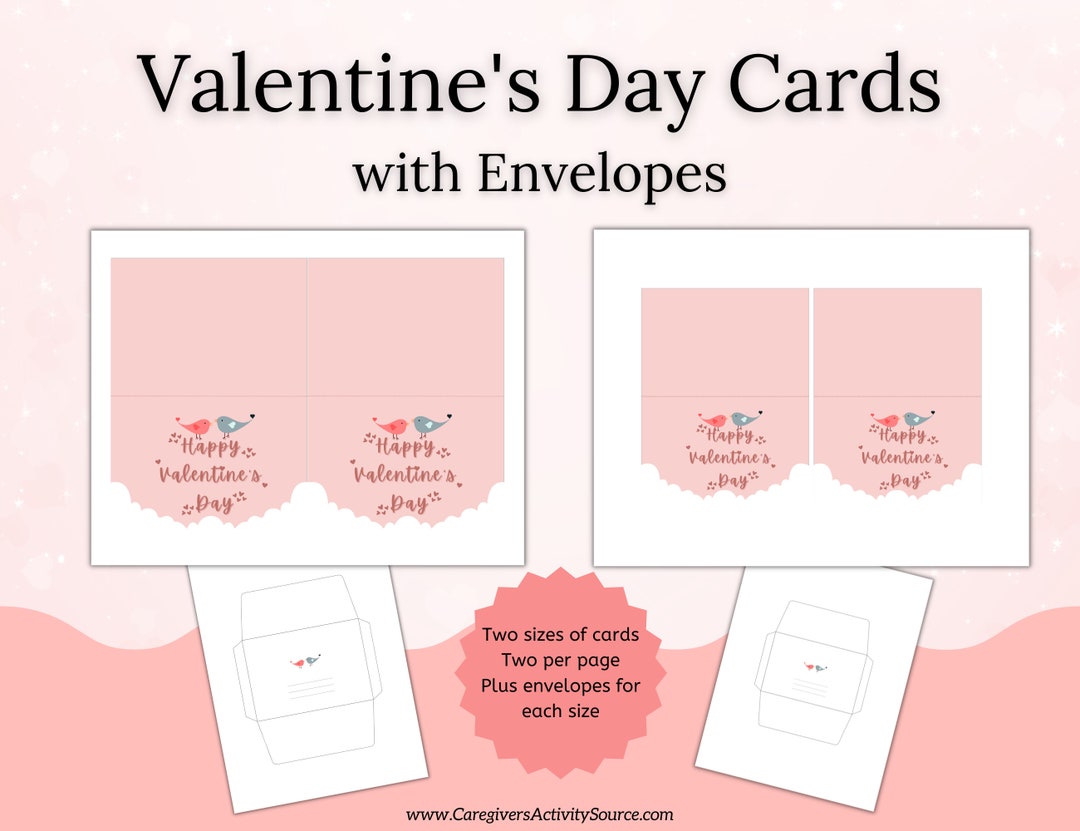 Valentine's Day Card With Envelopes-diy Printable Activity - Etsy