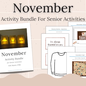 November Activity Bundle for Senior Activities, Reminiscing, Sensory ...