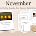 November Activity Bundle for Senior Activities, Reminiscing, Sensory ...