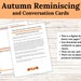 Autumn Reminiscing and Conversation Cards Printable - Etsy