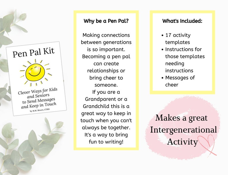Pen Pal Kit Clever Ways for Kids and Seniors to Send Messages and Keep ...