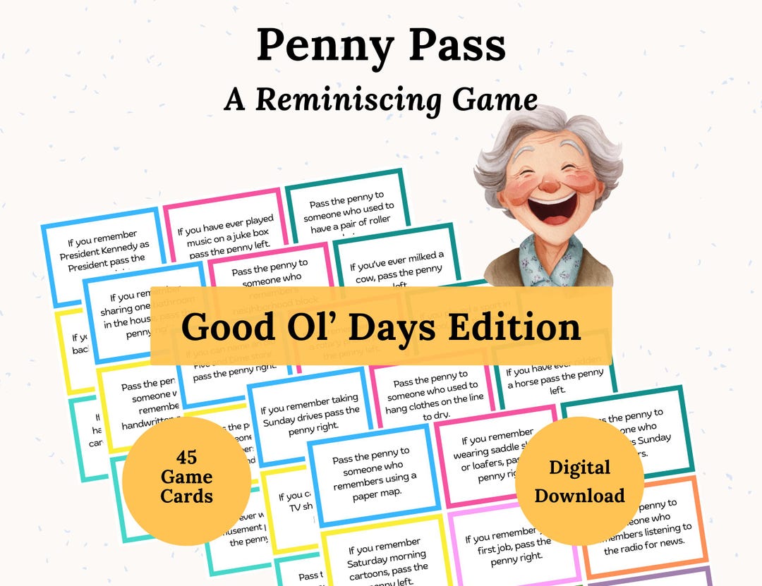 Senior Penny Pass Activity Printable, Dementia Activities, Elderly ...