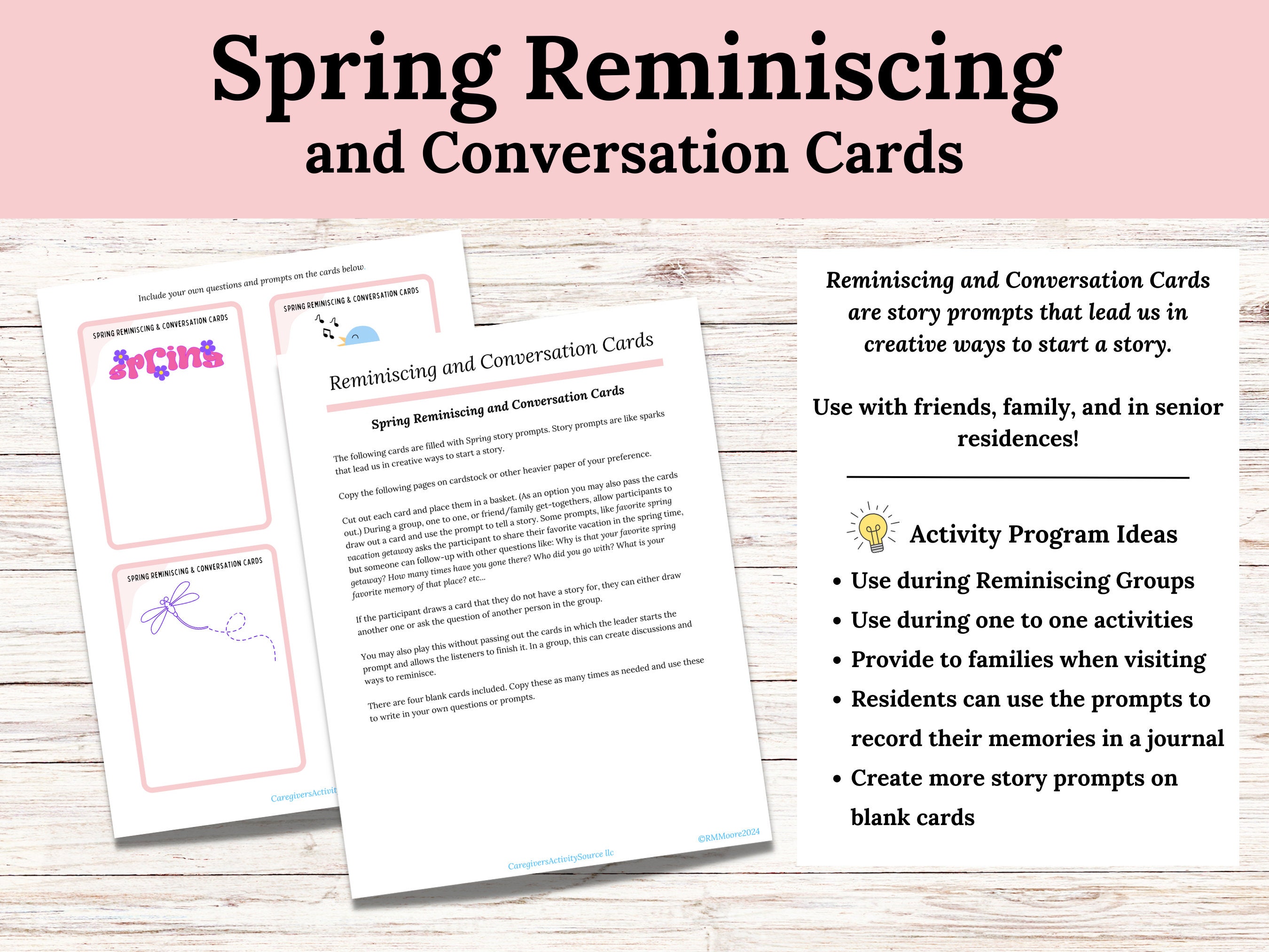 Spring Reminiscing and Conversation Cards Printable Reminiscing ...
