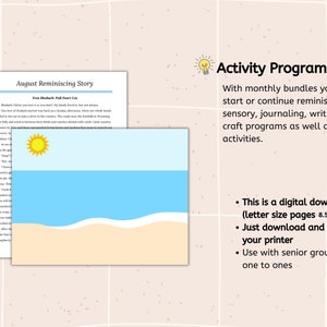 August Activity Bundle for Senior Activities, Reminiscing, Sensory ...
