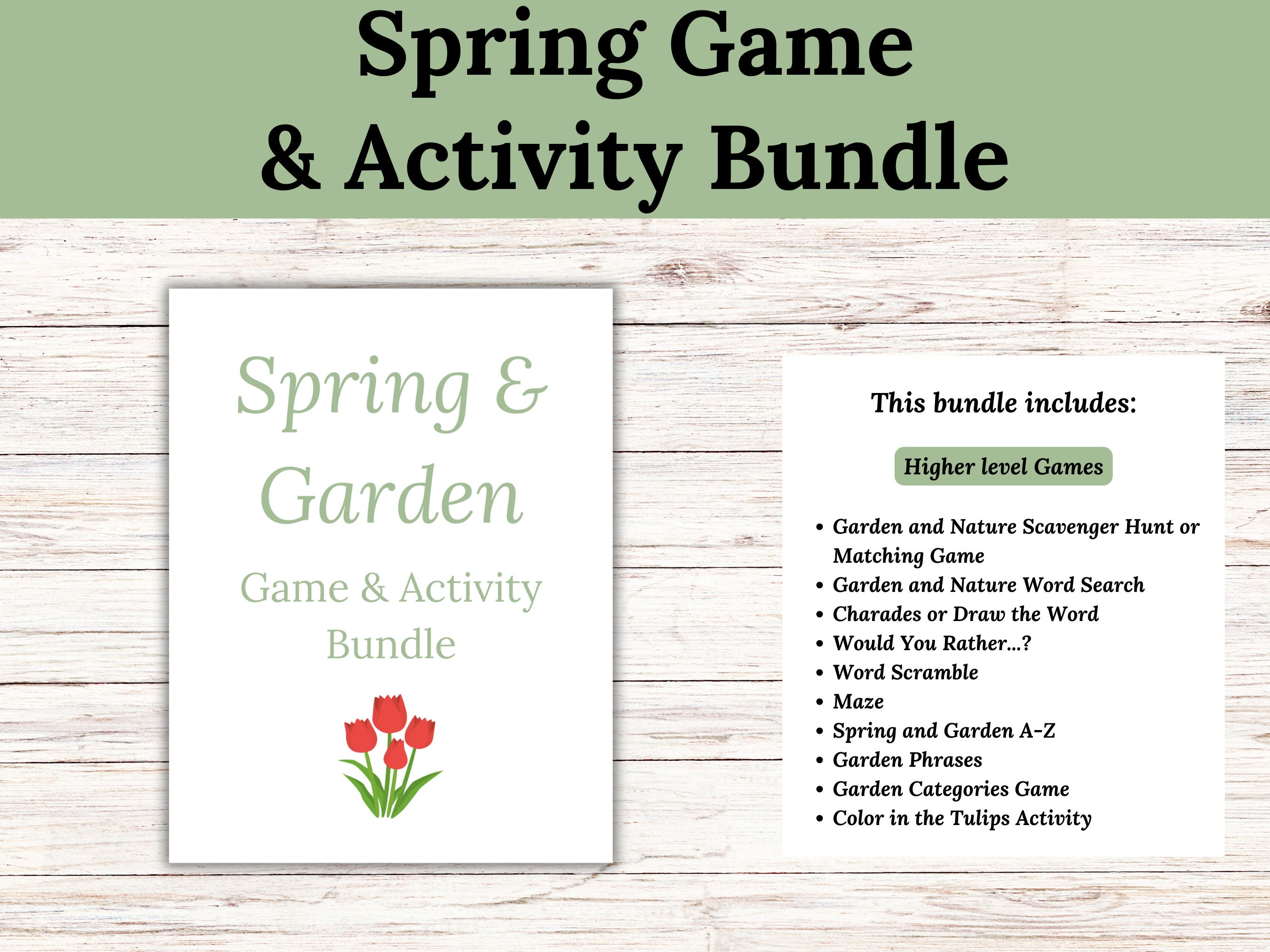 Spring Game and Activity Bundles for Seniors, Higher Level Games and ...