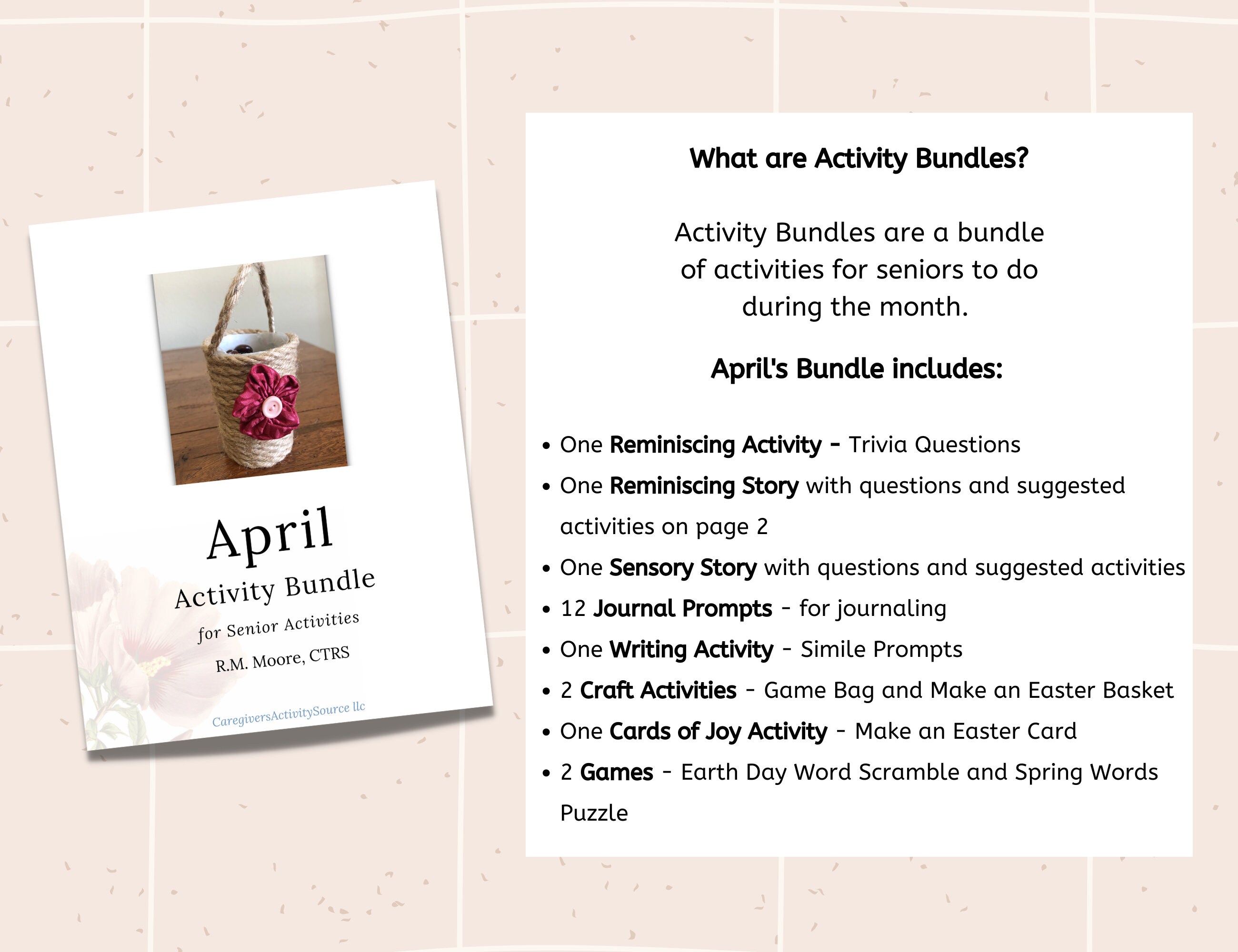 April Activity Bundle for Senior Activities Reminiscing - Etsy