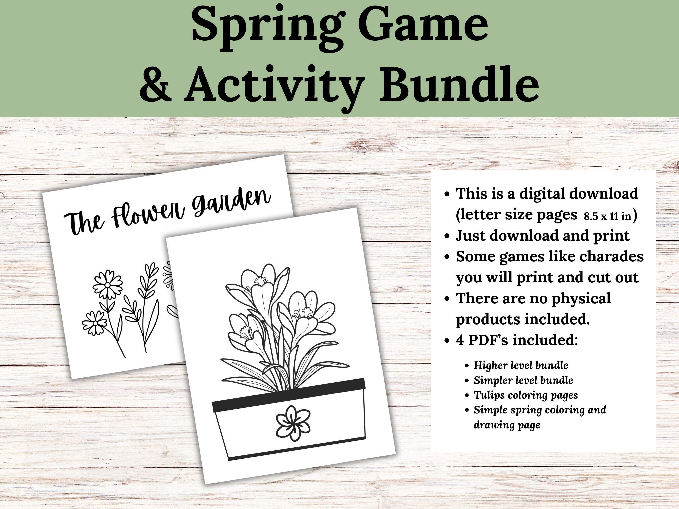 Spring Game and Activity Bundles for Seniors, Higher Level Games and ...