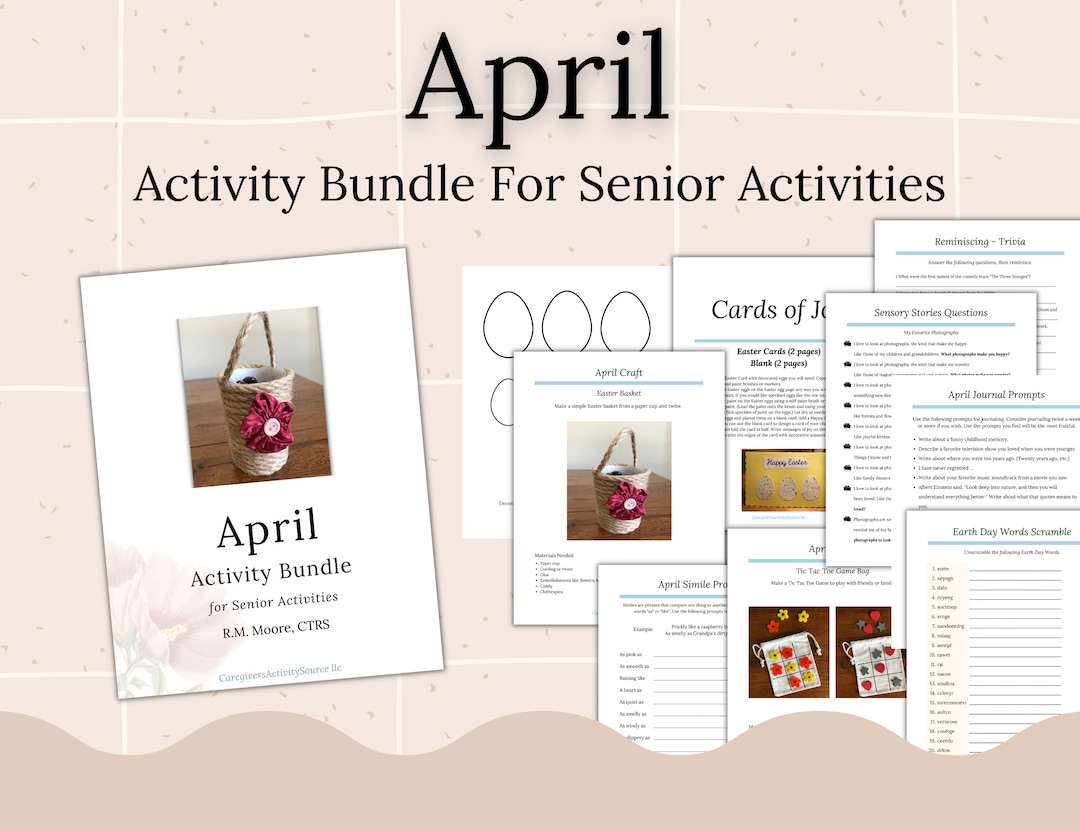 April Activity Bundle for Senior Activities Reminiscing - Etsy