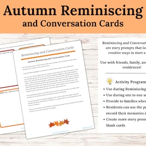 Autumn Reminiscing and Conversation Cards Printable - Etsy