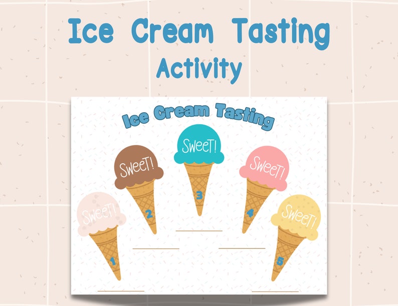 Ice Cream Test Tasting Activity Sheet for Ice Cream Socials and Kids ...