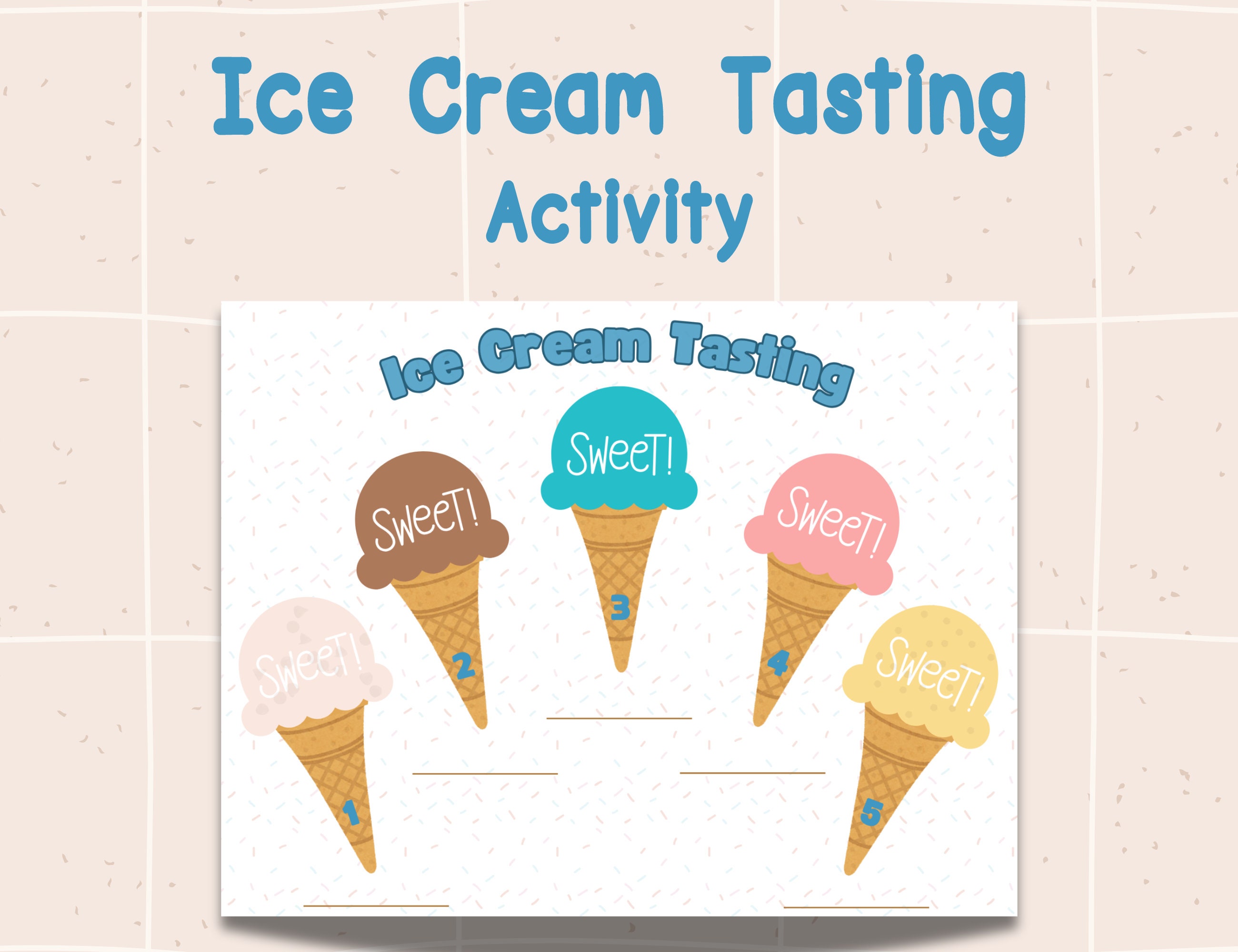 Ice Cream Test Tasting Activity Sheet for Ice Cream Socials and Kids ...