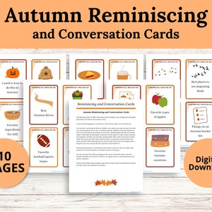 Autumn Reminiscing and Conversation Cards Printable - Etsy