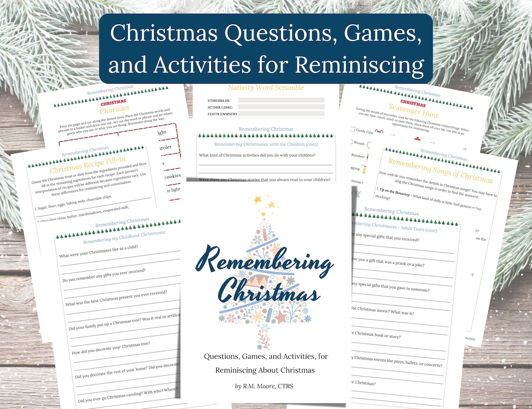 Christmas Games Activities and Questions for Reminiscing About ...