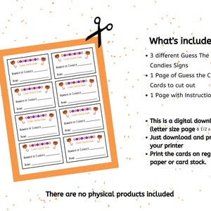 Guess the Candies in the Jar Halloween Party Game Printable Signs, Kids ...