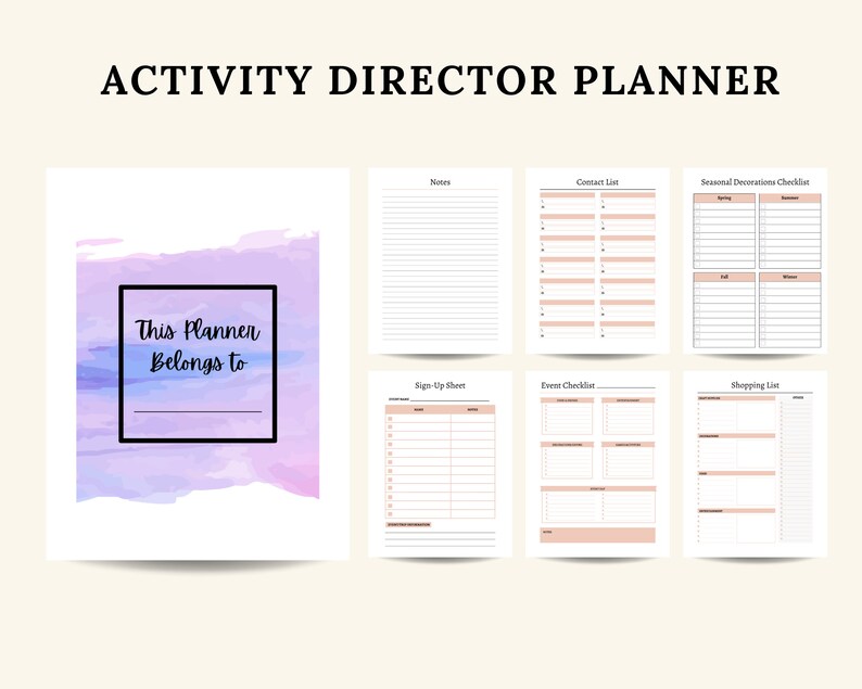 Activity Director Planner for Activity Directors, Activity Coordinators ...