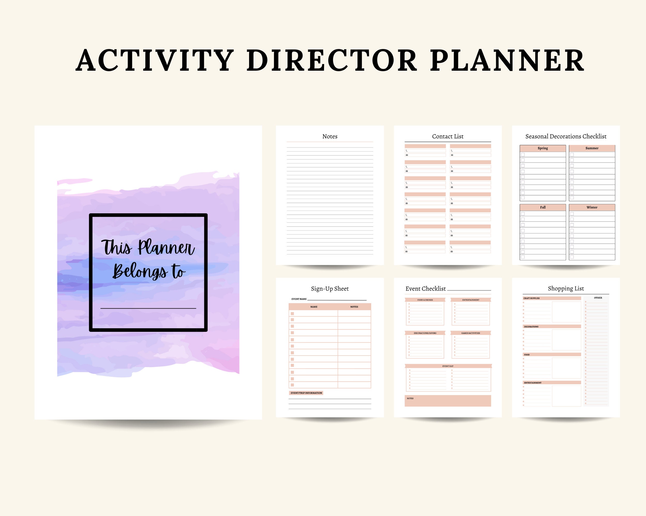 Activity Director Planner for Activity Directors, Activity Coordinators ...
