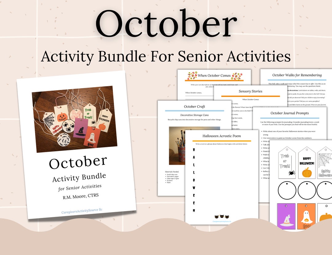 October Activity Bundle for Senior Activities, Reminiscing, Sensory ...