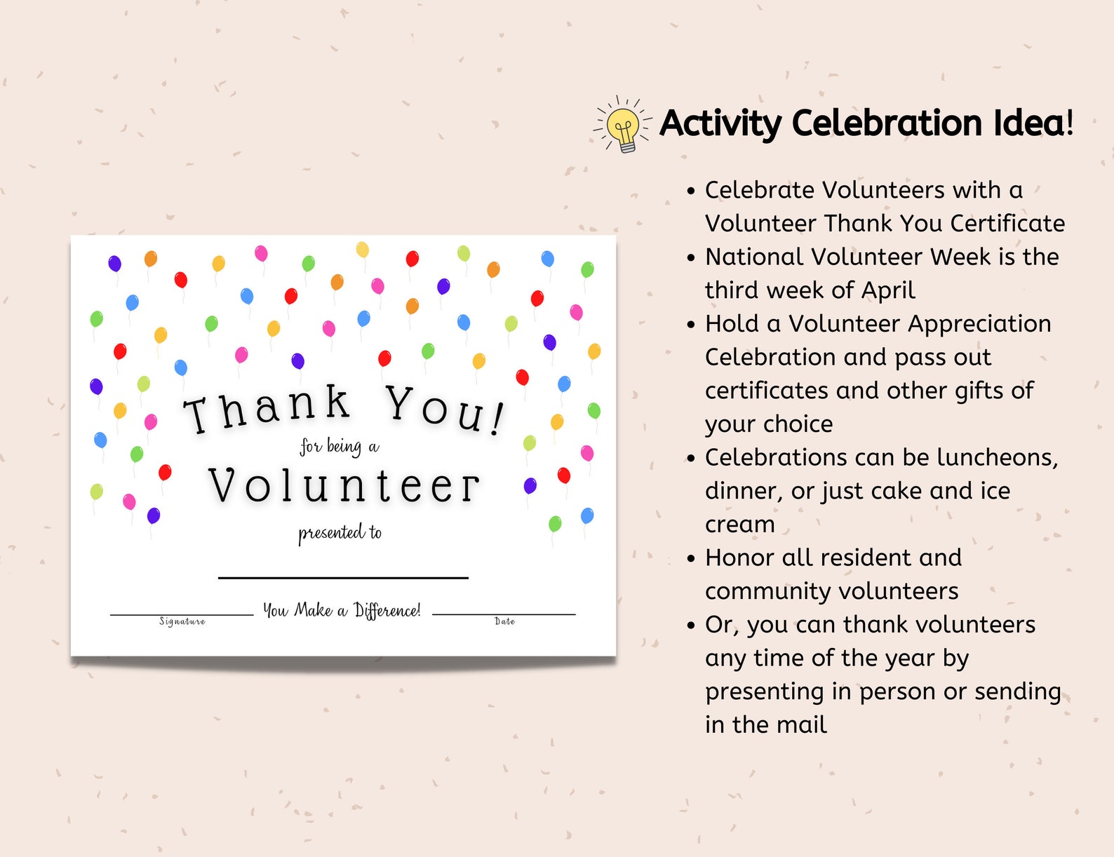 Volunteer Thank You Certificate for Volunteer Programs, Volunteer ...