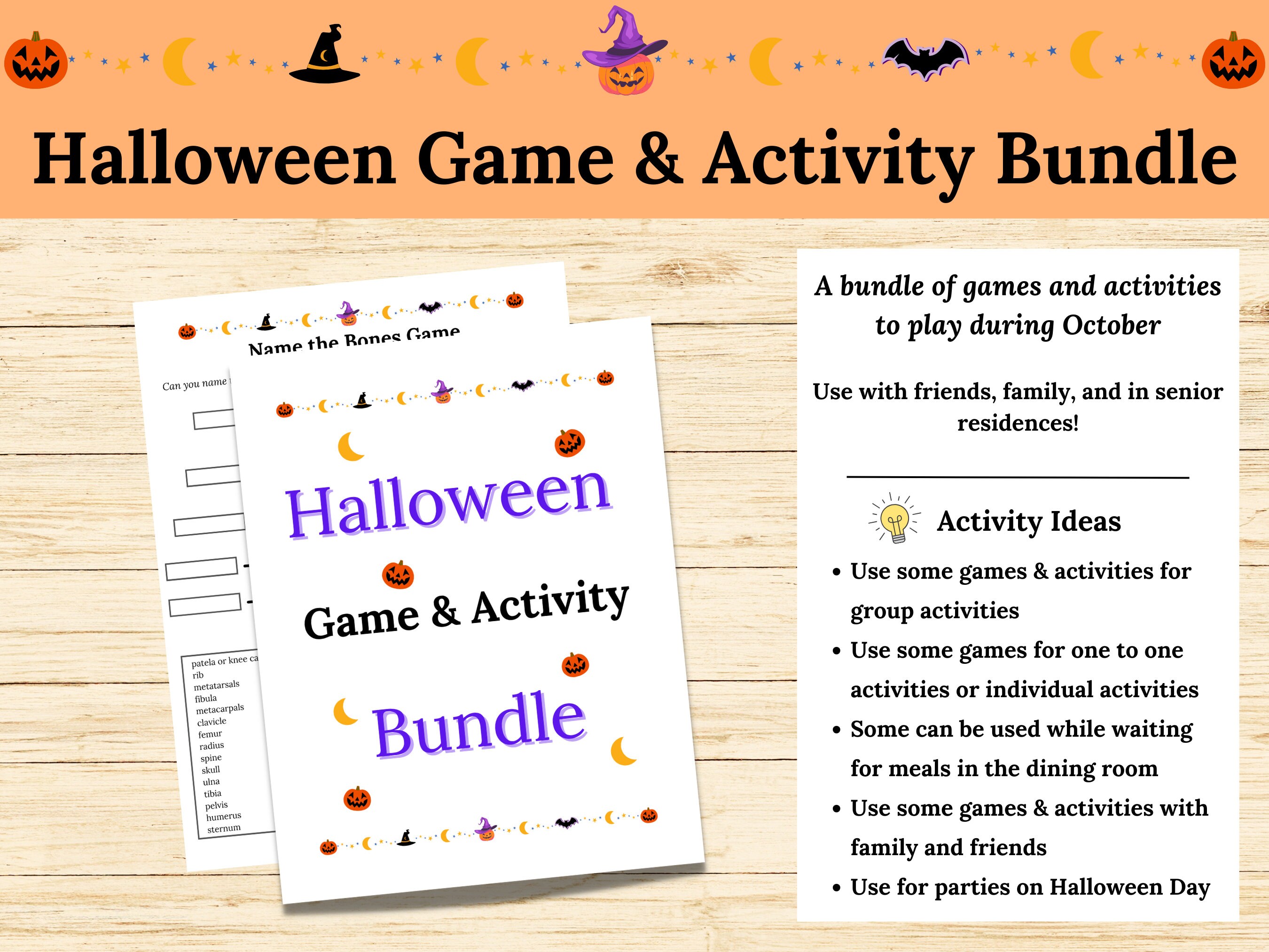 Halloween Game and Activity Bundle, Games and Activities for Seniors ...