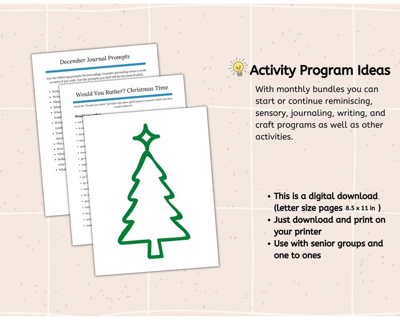 December Activity Bundle for Senior Activities, Reminiscing, Sensory ...