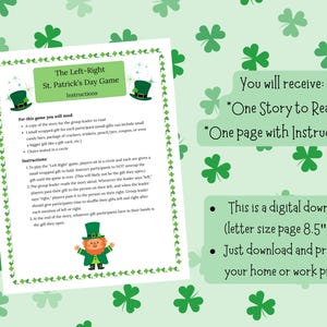 St. Patrick's Day Left Right Game, Pass the Gift Game, Senior Citizen ...