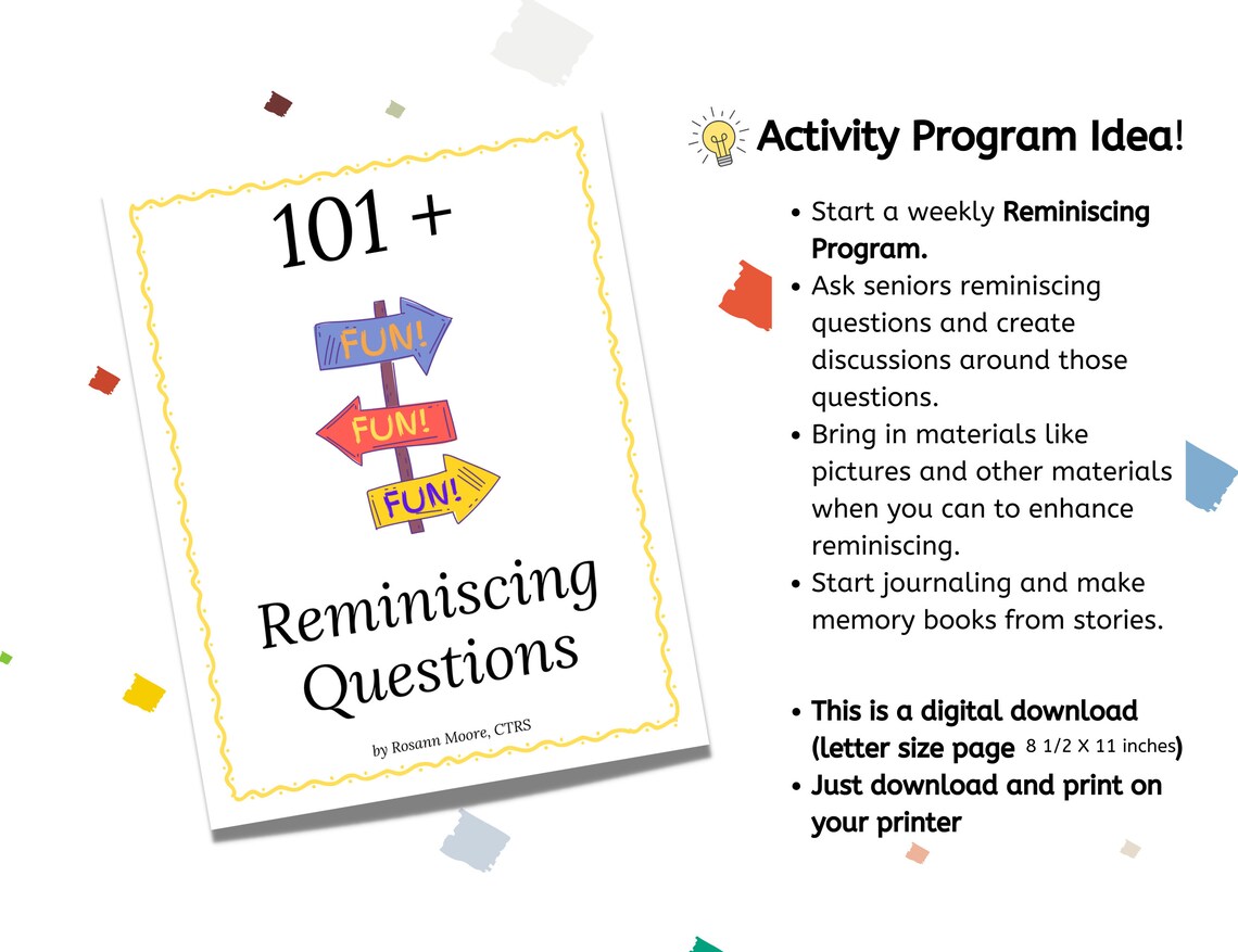 101 + Fun Reminiscing Questions for Seniors, Senior Groups, Senior One ...