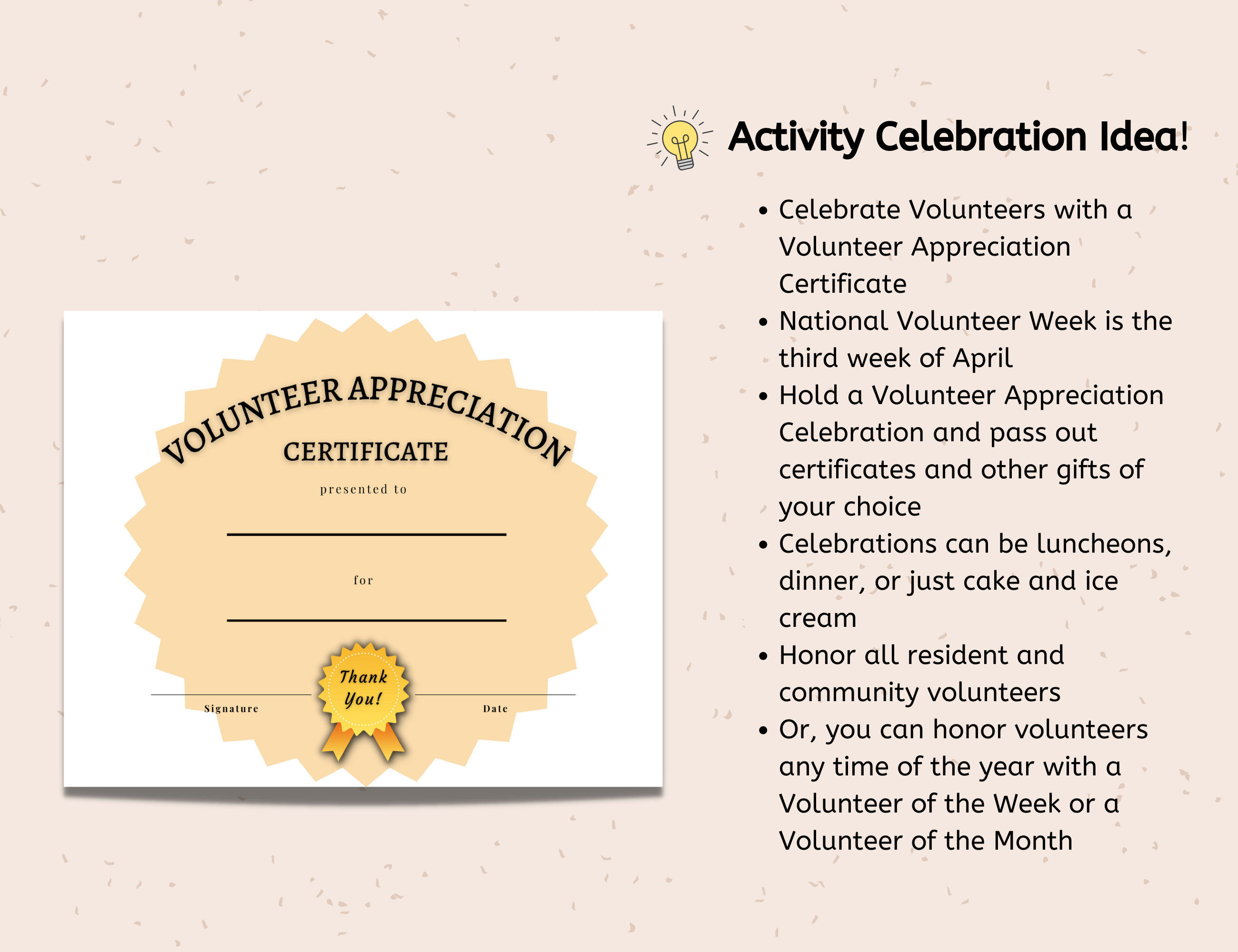 Volunteer Appreciation Certificate for Volunteer Celebrations Printable - Etsy