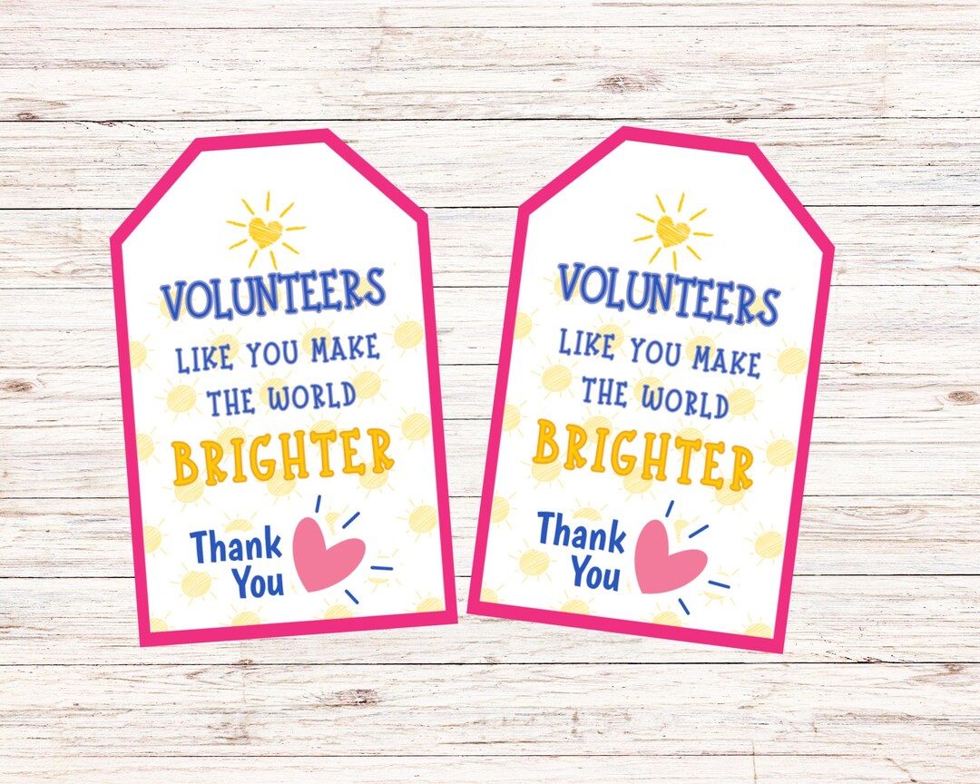 Volunteer Appreciation Gift Tags Printable Thank You Tags for Church ...