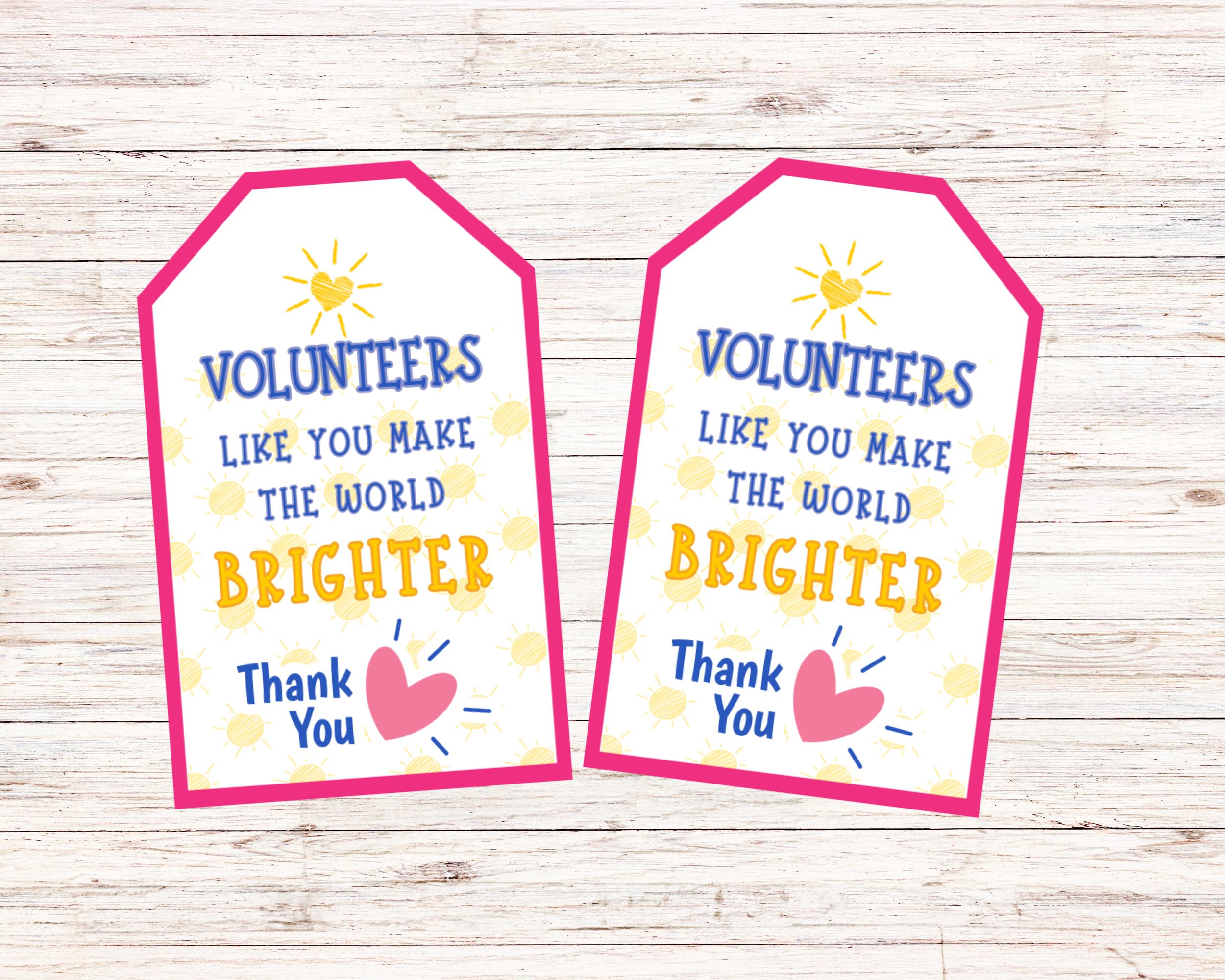 Volunteer Appreciation Gift Tags Printable Thank You Tags for Church ...