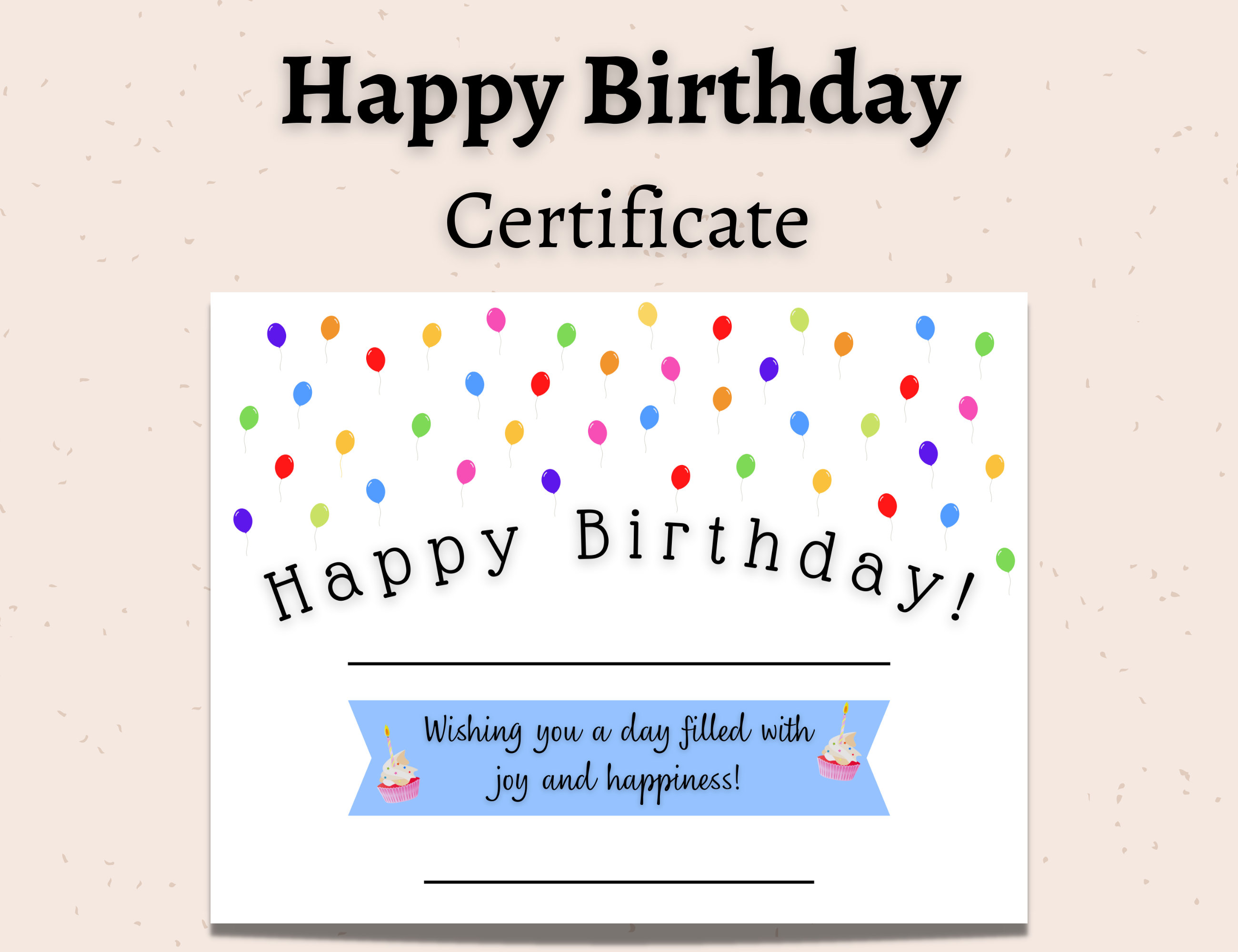 Happy Birthday Certificate for Birthday Celebrations, Birthday Card ...