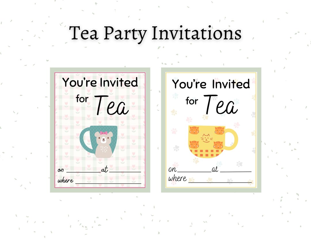 Tea Party Invitations for Kids Tea Parties and Birthday Parties ...
