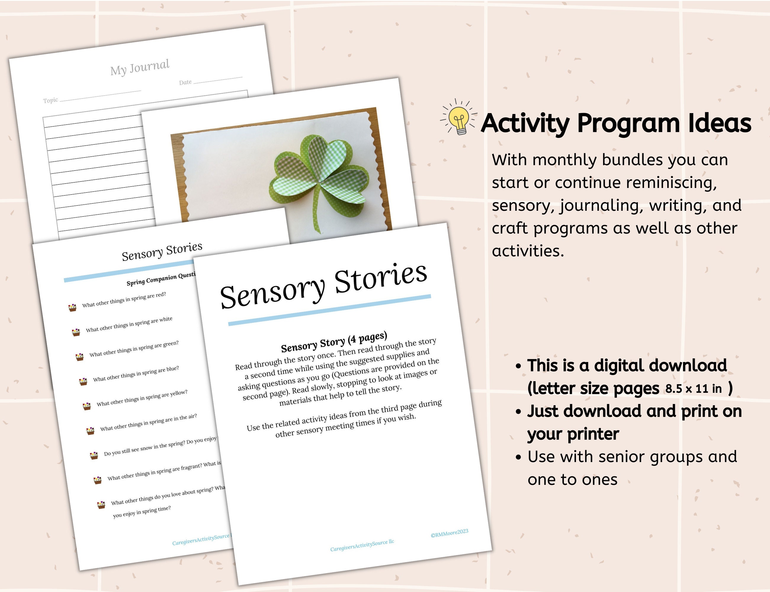 March Activity Bundle for Senior Activities, Reminiscing, Sensory ...