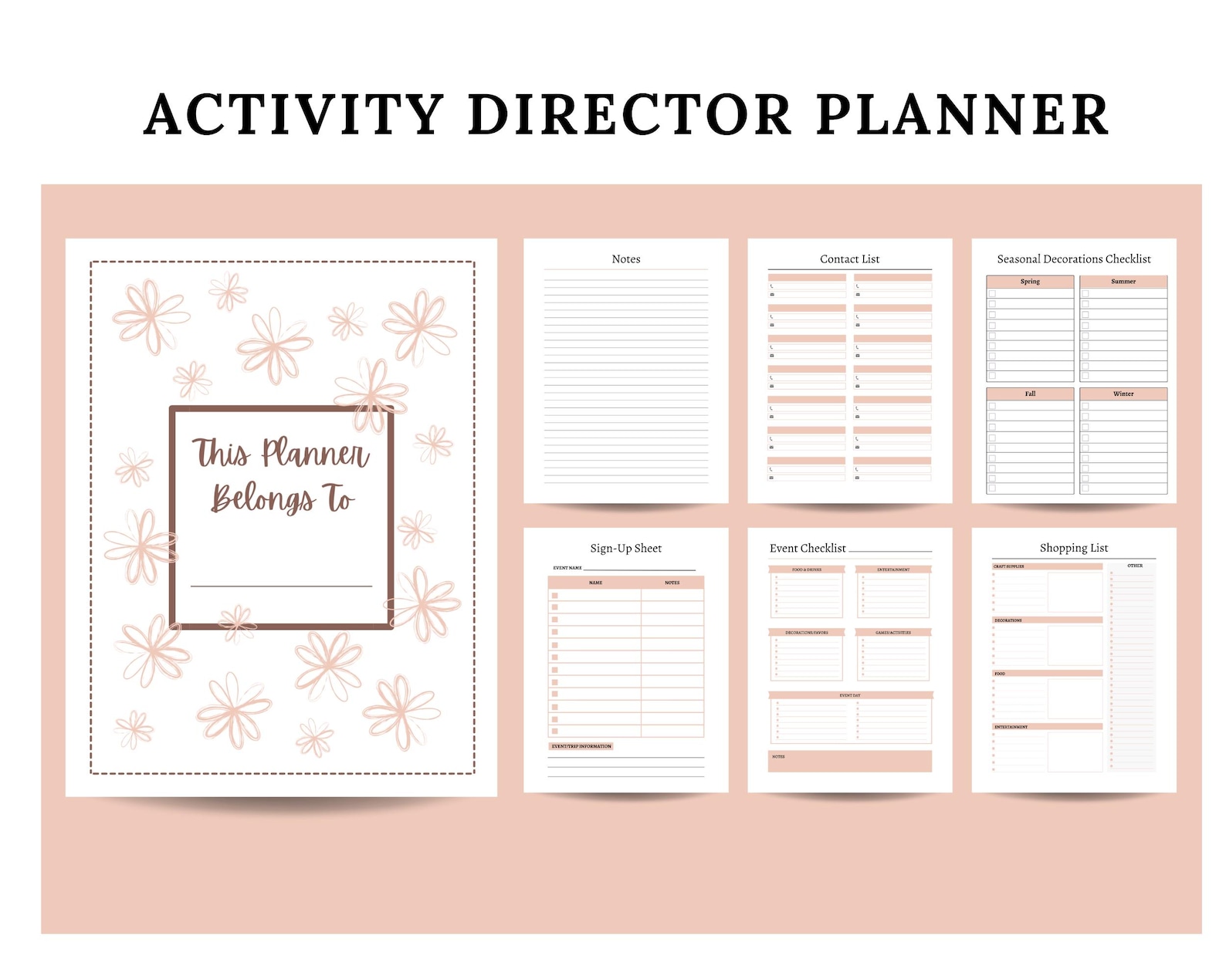 Activity Director Planner for Activity Directors, Activity Coordinators ...