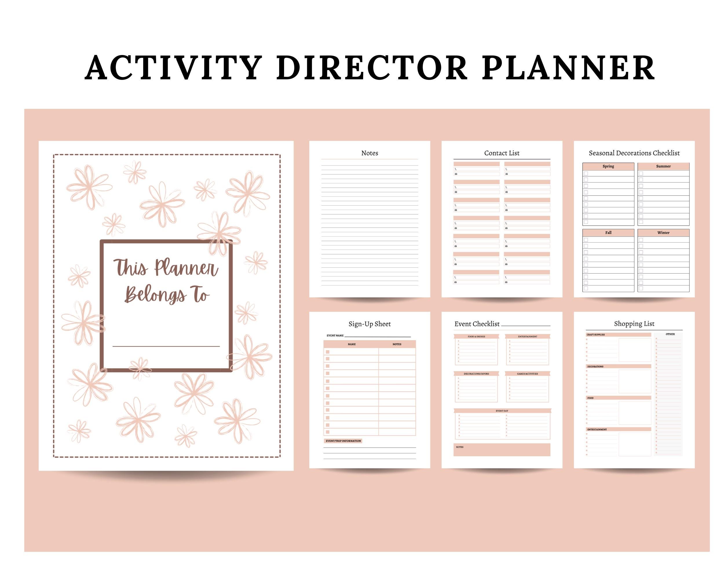 Activity Director Planner for Activity Directors, Activity Coordinators ...