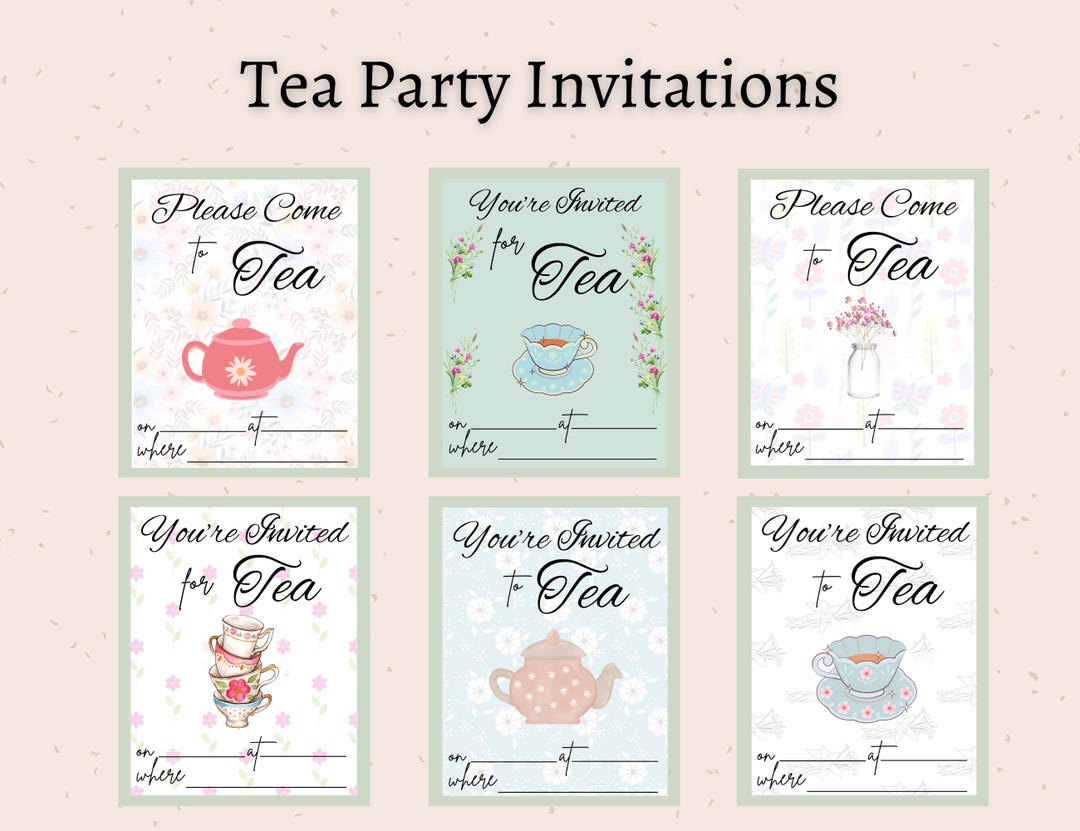 Tea Party Invitations for Tea Parties and Birthday Parties, Nostalgic ...